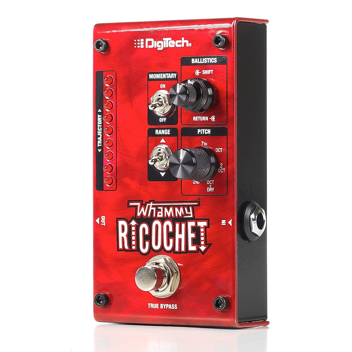 Digitech WHAMMY RICOCHET Guitar Pitch Effect Pedal Bundle with 4 Cables and 6 Assorted Dunlop Picks
