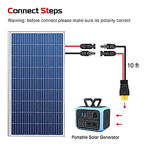 12AWG Power Solar to XT60 Charge Extension Cable, XT60 Female to Male Connector for Solar Panel to RC Battery RV Portable Power Station Solar Generator 10Ft