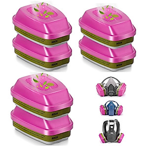 3Pair 60926 Filters, Respirator Filter 60926 Cartridges Against Organic Vapor, Acid Gases, Ammonia Methylamine, Formaldehyde, Dust Used in 6200 6502 6800 Series Respirator Mask