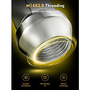 MIKKUPPA M14x2.0 Spike Lug Nuts - 32PCS Chrome 14mmx2.0 Spiked Lug Nuts, Replacement for 1994-2014 Ford F150, 1997-2013 Expedition, Solid 4.4" Tall Acorn Lug Nut with 1 Socket Key