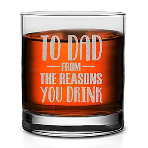 Veracco To Dad From The Reosons You Drink Whiskey Glass Funny Birthday Gifts Fathers Day For Dad (Clear, Glass)