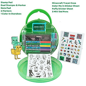 Minecraft Coloring & Sticker Activity Set for Kids with Travel Carrying Case
