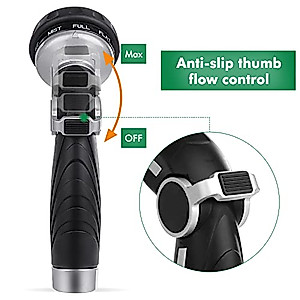 RESTMO Water Hose Nozzle, Metal Garden Hose Sprayer, Heavy Duty | 9 Spray Patterns | High Pressure | Thumb Flow Control, Ideal for Outdoor Lawn & Plant Watering, Car & Pet Washing, Silver