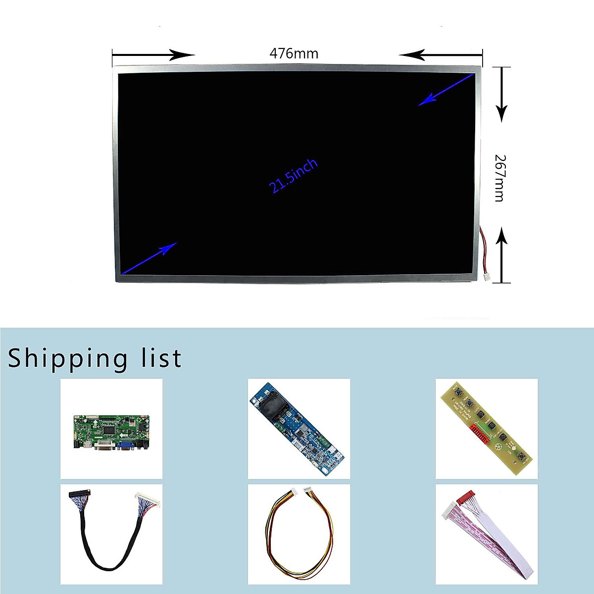FanyiTek 21.5 inch M215HJJ 1920x1080 FHD 1000nit IPS LCD Screen and HD-MI VGA DVI Audio LVDs Controller Board