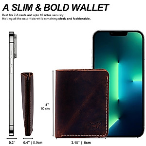 SKiDE Hunter Slim Wallet | Minimalist Wallet & Small Wallet for Men | Card holder for Men & Women | Card Holder wallet | (Brandy)