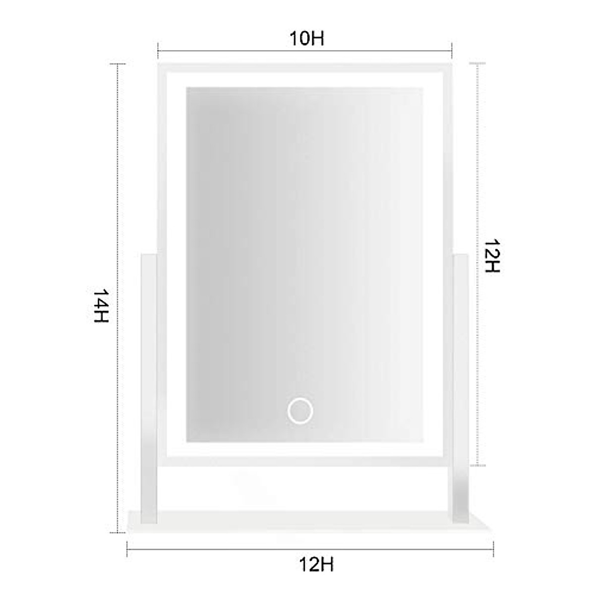 Lighted Hollywood Vanity Makeup Mirror with Smart Touch Control 3-Gear Dimable Light 360°Rotation (12in. White)