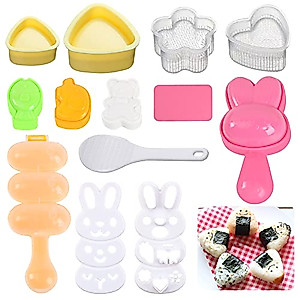 10Pcs Rice Ball Molds, Cartoon Cute Onigiri Mold DIY Sushi Molds, Rice Ball Mould Shaker Sushi Maker Tool, Animal Rice Decorating Mold, Triangle Rice Mold, Sushi Rice Molds for Kids Bento Onigiri Tool