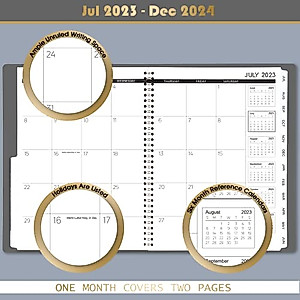 2023-2024 Monthly Planner- Monthly Planner 2023-2024 with Leather Soft Cover, July 2023 - June 2024, 9'' x 11'', Calendar Planners 2023-2024 with Monthly Tabs, Twin-Wire Binding, Inner Pocket, Contacts and Passwords