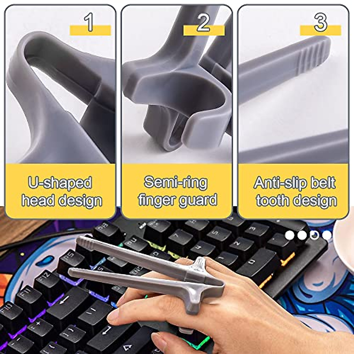 Finger Snack Chopsticks 6 pcs for Gamers Potato Chips Small Tongs Lazy Auxiliary Controllers PC Phones Accessories