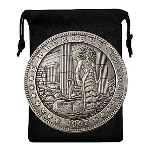 Kocreat Copy 1902 Gorgon Medusa Hobo Coin-Replica Morgan Dollar Coin Art Souvenir Coin Challenge Coin Lucky Coin, Silver