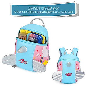 HWJIANFENG Little Kid Toddler Mini Backpack with Leash Harness Lunch Box Cute Angel Unicorn Preschool Daycare Nursery School Bag