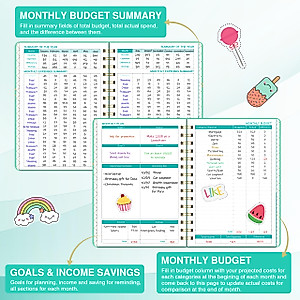 Budget Planner - Budget Book with Bill Organizer and Expense Tracker, 6.1" x 8.25", 12 Month Undated Finance Planner/Account Book to Take Control of Your Money, Start Anytime - Mint
