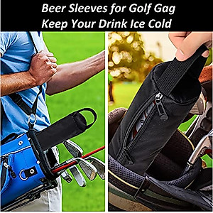 Beer Sleeve for Golf Bag, 7-Can Golf Beer Sleeve, Insulated Cooler Sleeve Holds Up to 7-Cans Beverages, Sling Cooler Fits Most Golf Bags Styles, Unique Golf Accessories Golf Gifts for Men