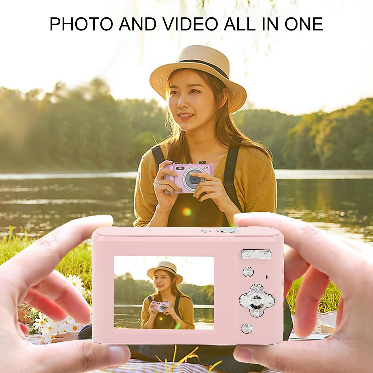 Compact Digital Camera 44MP 1080PHD Smart 16x Zoom, Easy to Operate, HD Screen, Automatic Focus, Portable for Students