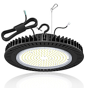 BBESTLED LED High Bay Lights 240W 33,600LM 5000K, Dimmable UFO LED High Bay Shop Light with UL DLC Listed, IP65 Waterproof Commercial LED Warehouse Lights for Gyms Workshop Barn Factory AC 100-277V