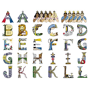 The Christian Alphabet Personalized Baptism gifts for boys 10x20 inches matted print optional frame custom baptism gift for baby boys