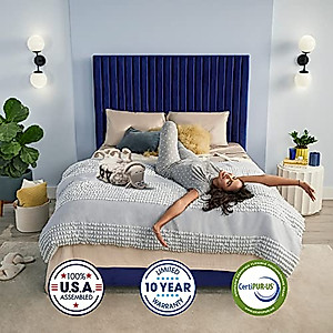 Serta - 14" Clarks Hill Elite Plush Queen Mattress, Comfortable, Cooling, Supportive, CertiPur-US Certified, White/Blue