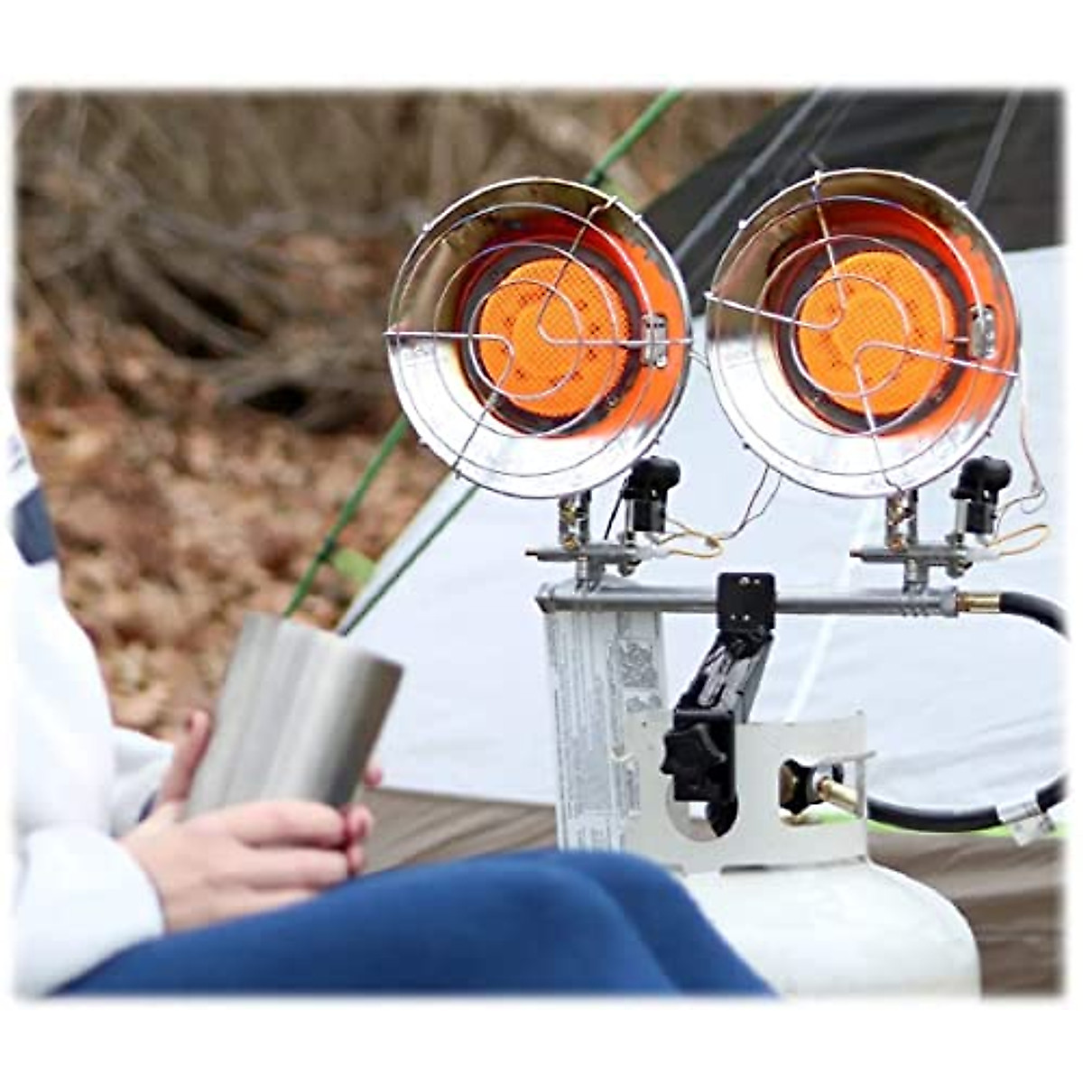 8,000-30,000 BTU Double Tank top Heater, Portable Outdoor Propane Heater