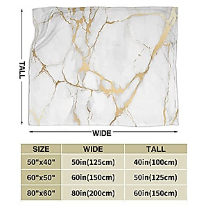 Perinsto Marble Texture Throw Blanket Ultra Soft Warm All Season Decorative Fleece Blankets for Bed Chair Car Sofa Couch Bedroom 50"X40"