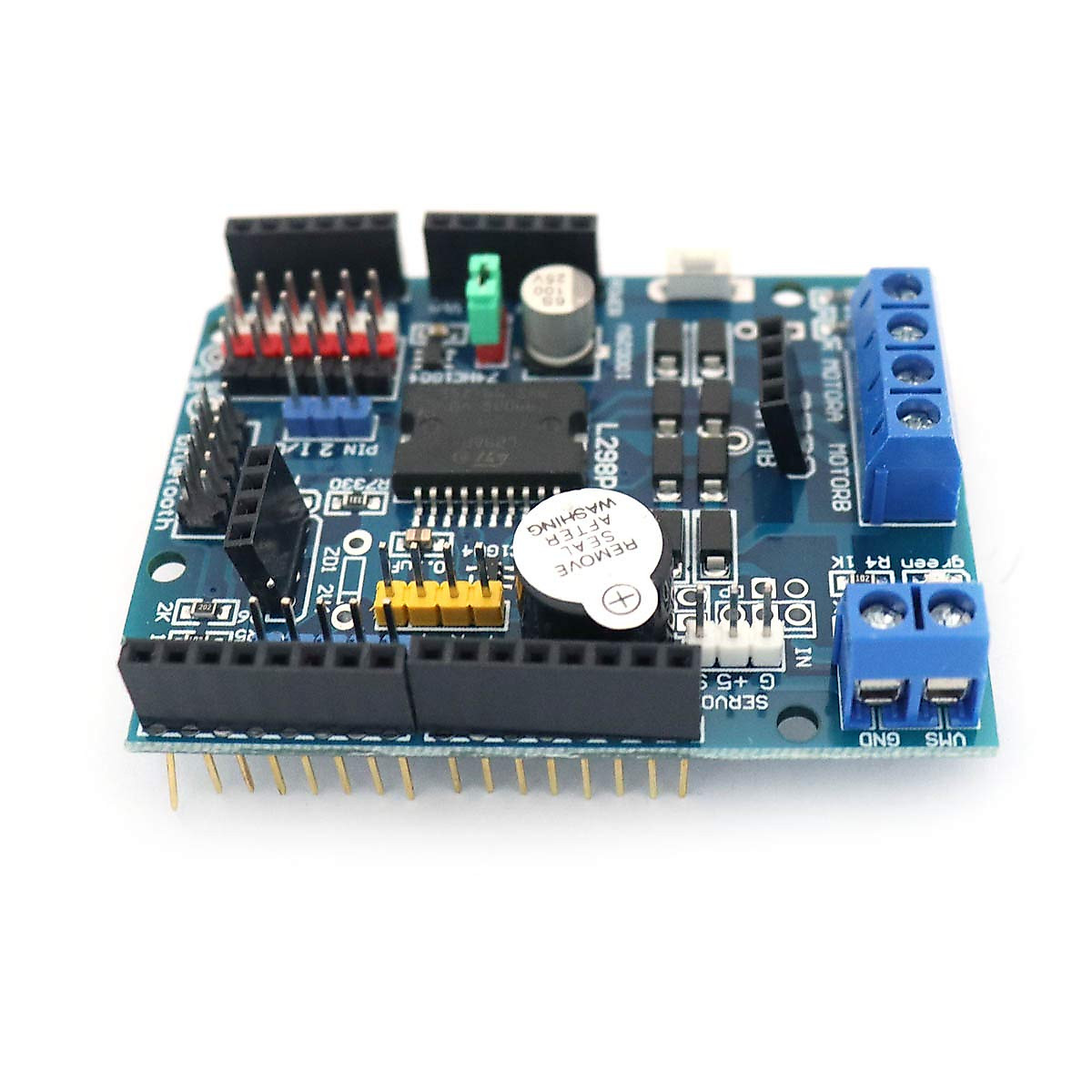 FainWan L298P DC Motor Drive Module L298P DC Motor Drive Shield H-Bridge Drive Expansion Board High-Power DC Stepper Motor Controller Compatible with Ar-duino