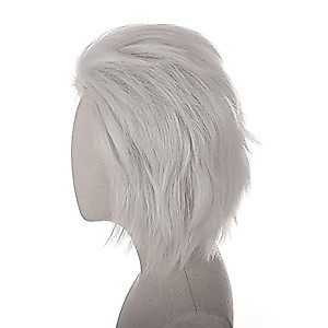 FYXZHUO Men's Short Sliver White Cosplay Wig Straight Anime Hair Wigs for Halloween