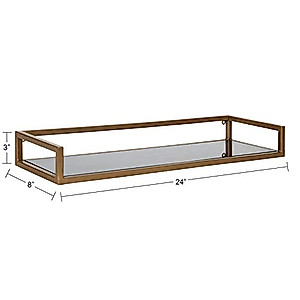 Kate and Laurel Blex Glam Wall Shelf, 24 x 8 x 3, Gold, Chic Floating Shelf for Wall Display and Storage