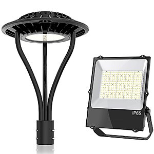 ADUB LED Post Top Light 100W 14,000LM, ETL Listed LED Post Lights Outdoor, 300W LED Flood Light ETL Listed, 42,000LM