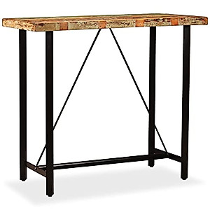 AJSEOYBS Dining Table Mid-Century Vintage Kitchen Table for Person for Dining Room Balcony Cafe Bar,Bar Table Solid Reclaimed Wood 47.2"x23.6"x42.1"
