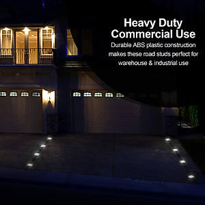 20Pack White Reflective Road Driveway Marker 3-3/4”x 3-3/4”Street Pavement & Asphalt Stud Markers, Great Reflecting for Speed Bumps, Sidewalks, Pedestrian Crossings, Freeways, Driveways