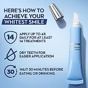 Crest Whitening Emulsions On-the-Go Leave-On Teeth Whitening Gel Pen, 0.35 Oz (10 G)