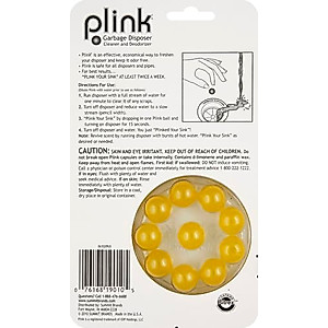 Plink 90 Garbage Disposer Cleaner and Deodorizer, Lemon, 10 Count
