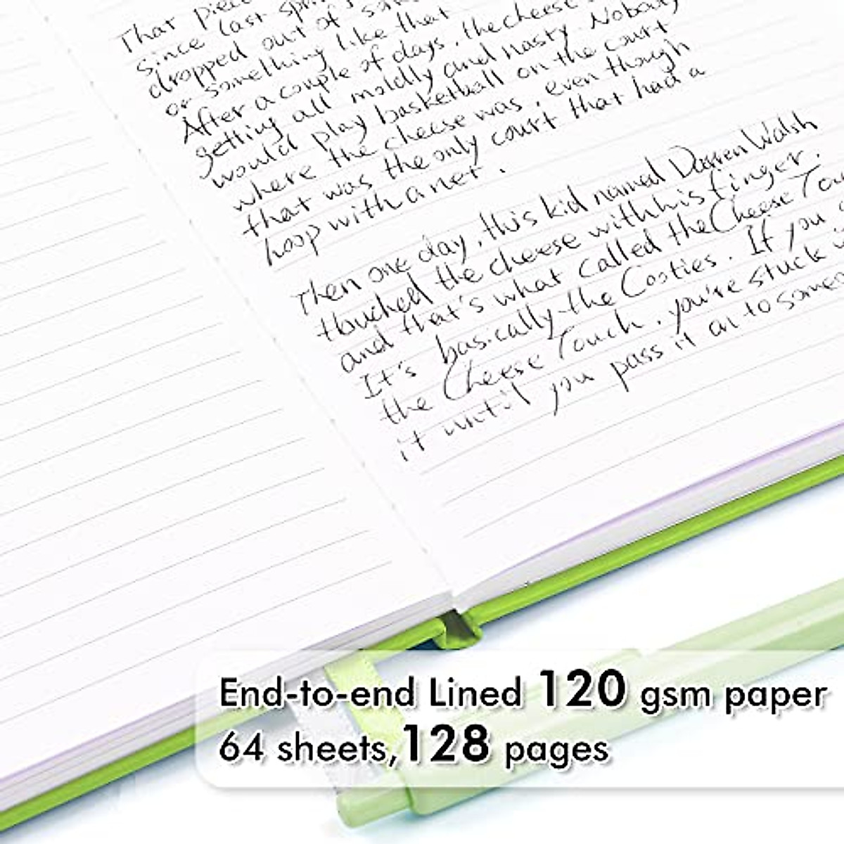 feela 24 Pack Journal Notebook Bulk for Work, Business Notebook Hardcover Lined Writing Journal with Pen Holder for Men Women Note Taking, with 24 Black Pens, 120 GSM, 5.1”x8.3”, A5, Green
