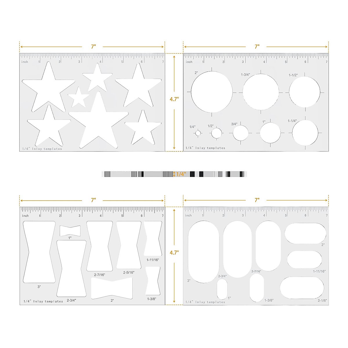 Hecfu 8 in 1 Router Template for Woodworking, Router Jig Bowtie Template, Bowtie Router Template Jig Kit, Butterfly Inlay Template Decorative