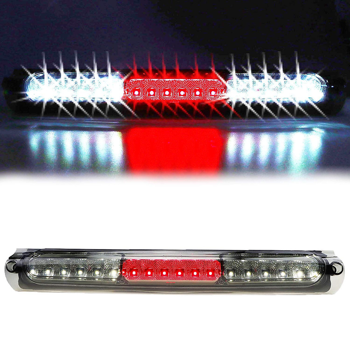 3rd Brake Light for 1997-2004 Ford F150 LED Third Rear Cargo Lamp High Mount Stop light Chrome Housing + Smoke Lens