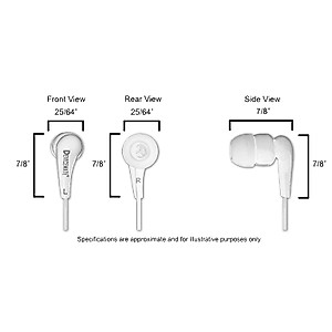 DEVICEMATE in-Ear Wired Earbuds Durable Earphones Headphones_Best Ear Buds Ear Phones for Cellphone Smartphone Tablet MP3 MP4 CD DVD Player Laptop Notebook PC Computer. No Mic. Red Case