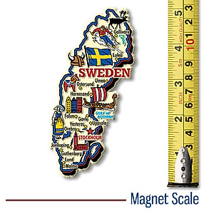 Sweden Jumbo Country Map Magnet by Classic Magnets, Collectible Souvenirs Made in The USA