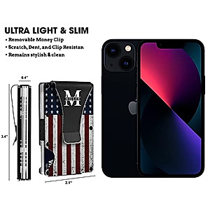 MIKENCO Deer Hunting Mount Me Slim Blocking Metal Pocket Credit Card Holder Minimalist Slim Wallet For Dad Grandpa Son Fathers day (Deer Hunting 2)