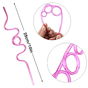 VOKOY 20pcs Crazy Loop Straws, Colorful Reusable Drinking Straws Funny Straws for Kids, Birthday Party, Parties, Carnivals