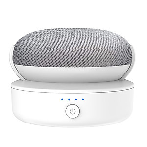 PlusAcc for Google Nest Mini Battery Base - 5000 mAh Google Nest Mini Portable Battery, Battery Charger Stand Holder for Nest Mini 2nd Generation (White)