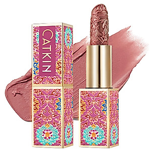 Catkin Matte Lipsticks Nude Lipstick Long Lasting Lipstick Lip Makeup Waterproof Matte Moisturizing Smooth Soft High Impact Lip Color Infused with Vitamin E and Avocado Oil