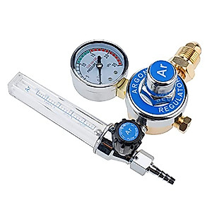 Argon Regulator CO2 Regulator Gas Welder Welding Regulator with Flowmeter 0-25 L/MIN and 0-25 MPA Pressure Gauge CGA580 Inlet Connection for TIG Welder MIG Welding
