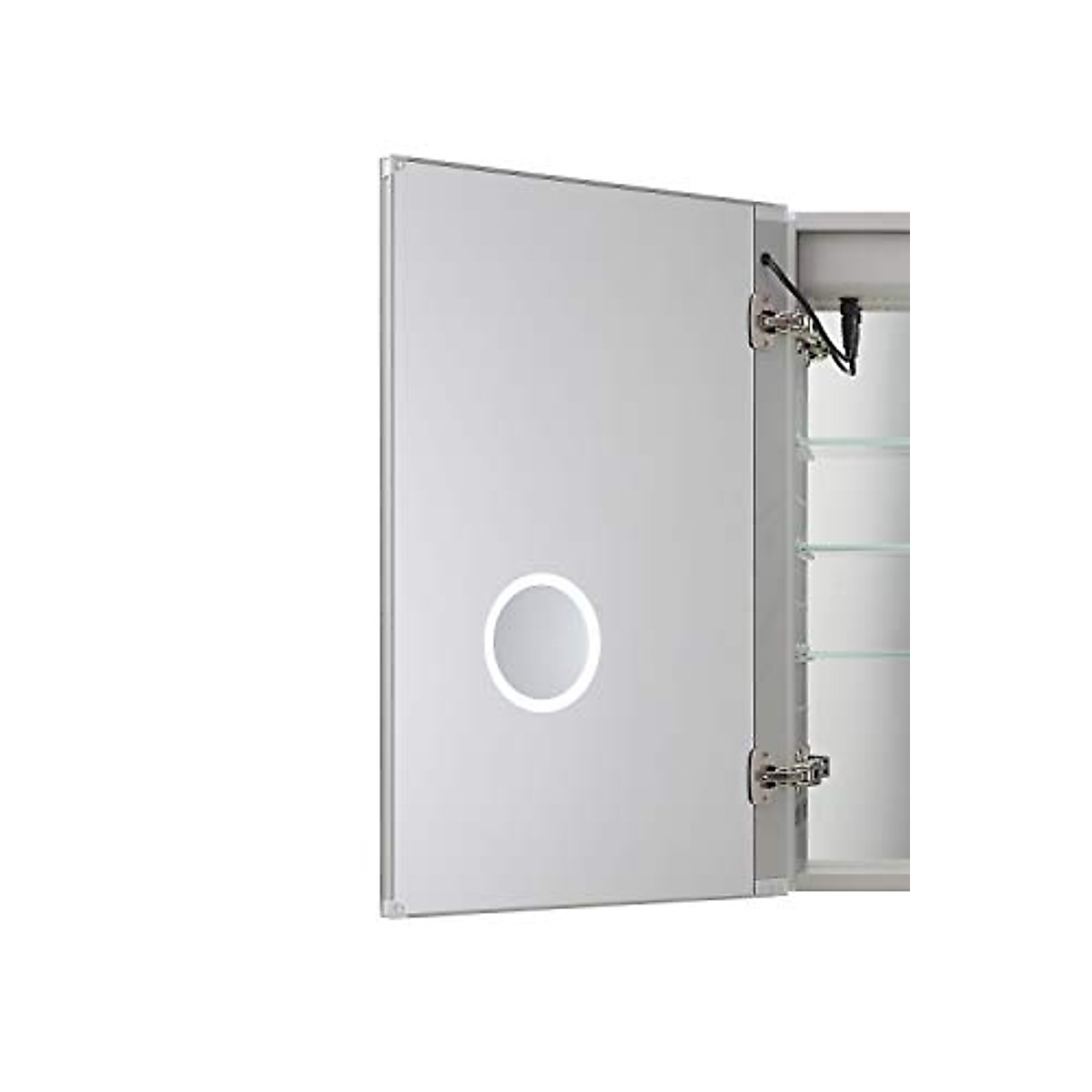 AQUADOM Edge Royale 24in x 32in x 5in Right Hinged LED Medicine Mirror Cabinet Recessed or Surface Mounted, Defogger, Dimmer, LED 3X Makeup Mirror, Electrical Outlets