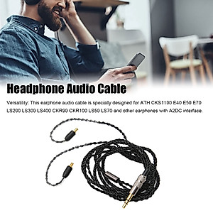 Sanpyl Headphone Cable Replacement, 130cm/51.2in Length 3.5mm Plug 18 Core Oxygen Free Copper, Earphone Cable for ATH CKS1100 E40 E50 E70 LS200 LS300