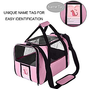 ZFBB Dog Carrier Cat Carrier Pet Carrier, Airline Approved Dog Carrier with Mesh Window, Breathable, Collapsible,Soft-Sided,Escape Proof,Easy Storage, Best for Small Medium Cats Dogs