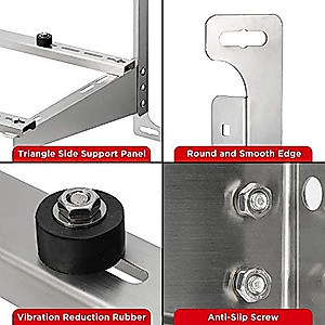 TURBRO Wall Mount Stand for Mini Split Ductless Air Conditioner Heat Pump System, Sturdy Stainless Steel Bracket w/Dual Cross-Bars, Support Condenser up to 550 lbs (7,000 - 24,000 BTU)