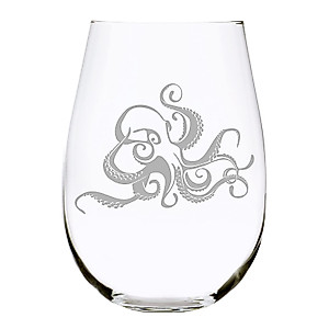 Octopus Stemless wine glass, 17 oz.