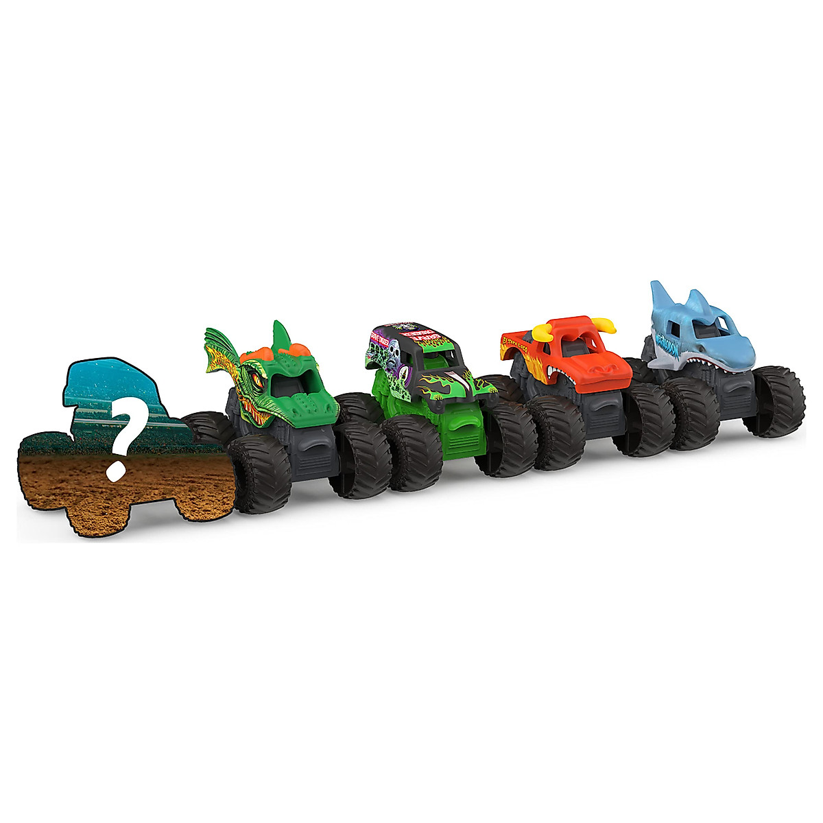 Monster Jam, Official Mini Collectible Monster Trucks 5-Pack with 1 Mystery Truck, 1:87 Scale