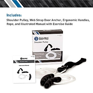 BodyMed Shoulder Pulley – at-Home Rehab System – Over-The-Door Physical Therapy Equipment – Recommended for Shoulder Exercises, Stretching, & Recovery After Surgery