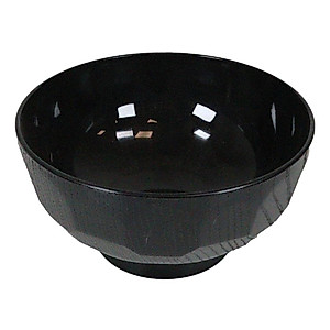 Ebros Gift Japanese Contemporary Black Lacquer Ridged Bowls For Rice Miso Appetizer Soup 4.5" Diameter Made In Japan Decorative Bowl Set of 6 Lacquered Serveware For Restaurants Home Kitchen Gifts