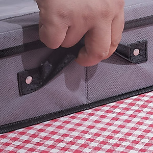 ATBAY Silverware Storage Box, flatware storage case with 5 Compartment,Double zipper;Clear Window.for Outdoors Camping RV.(1 pack)